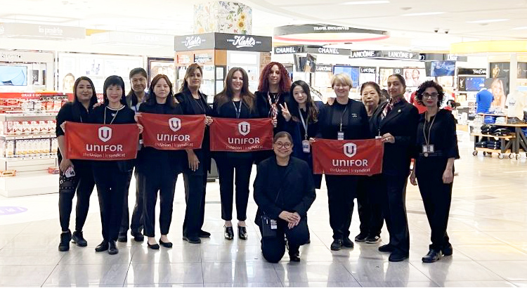 Unifor2002 - Pearson airport workers at Nuance Group join Unifor